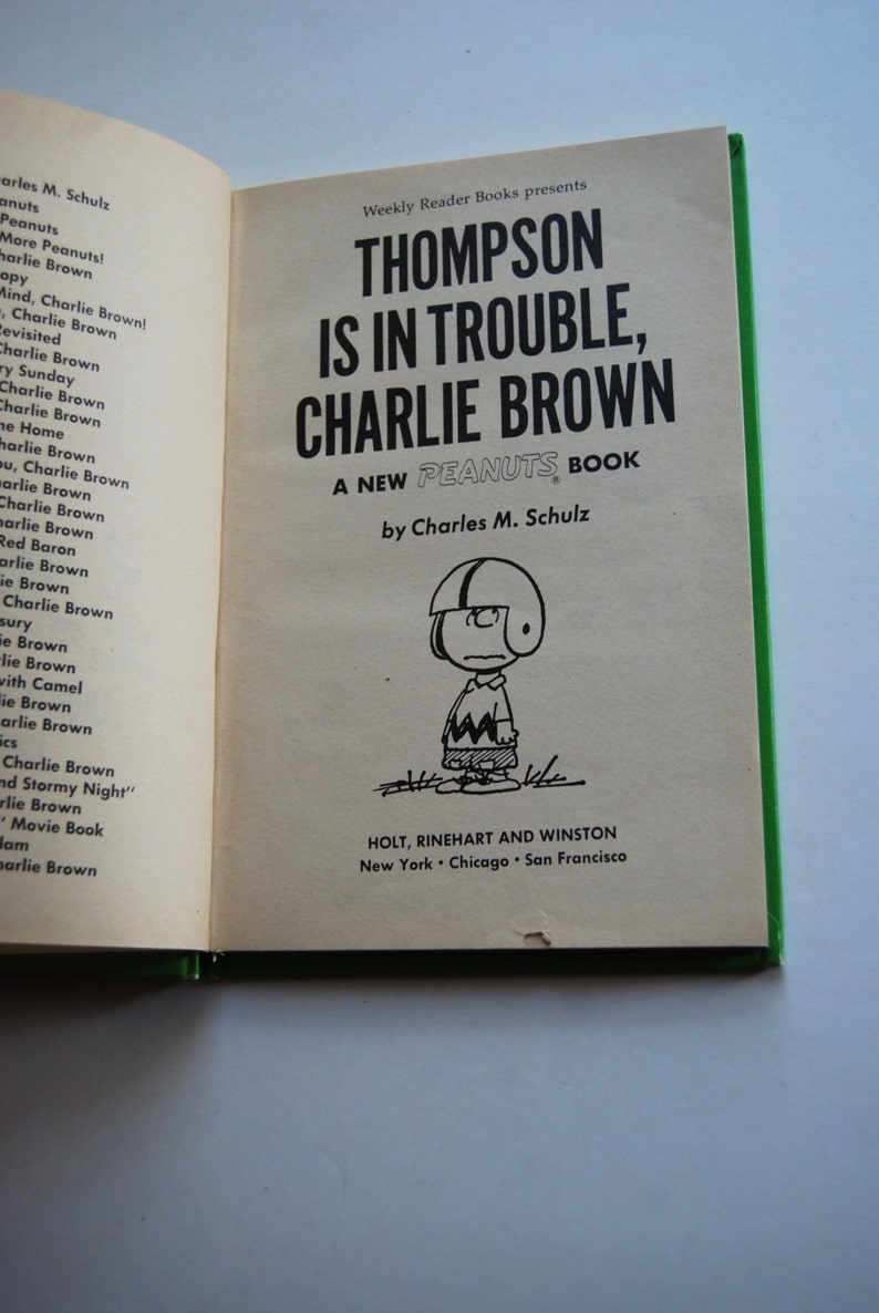 Vintage Book Thompson is in Trouble Charlie Brown - Etsy