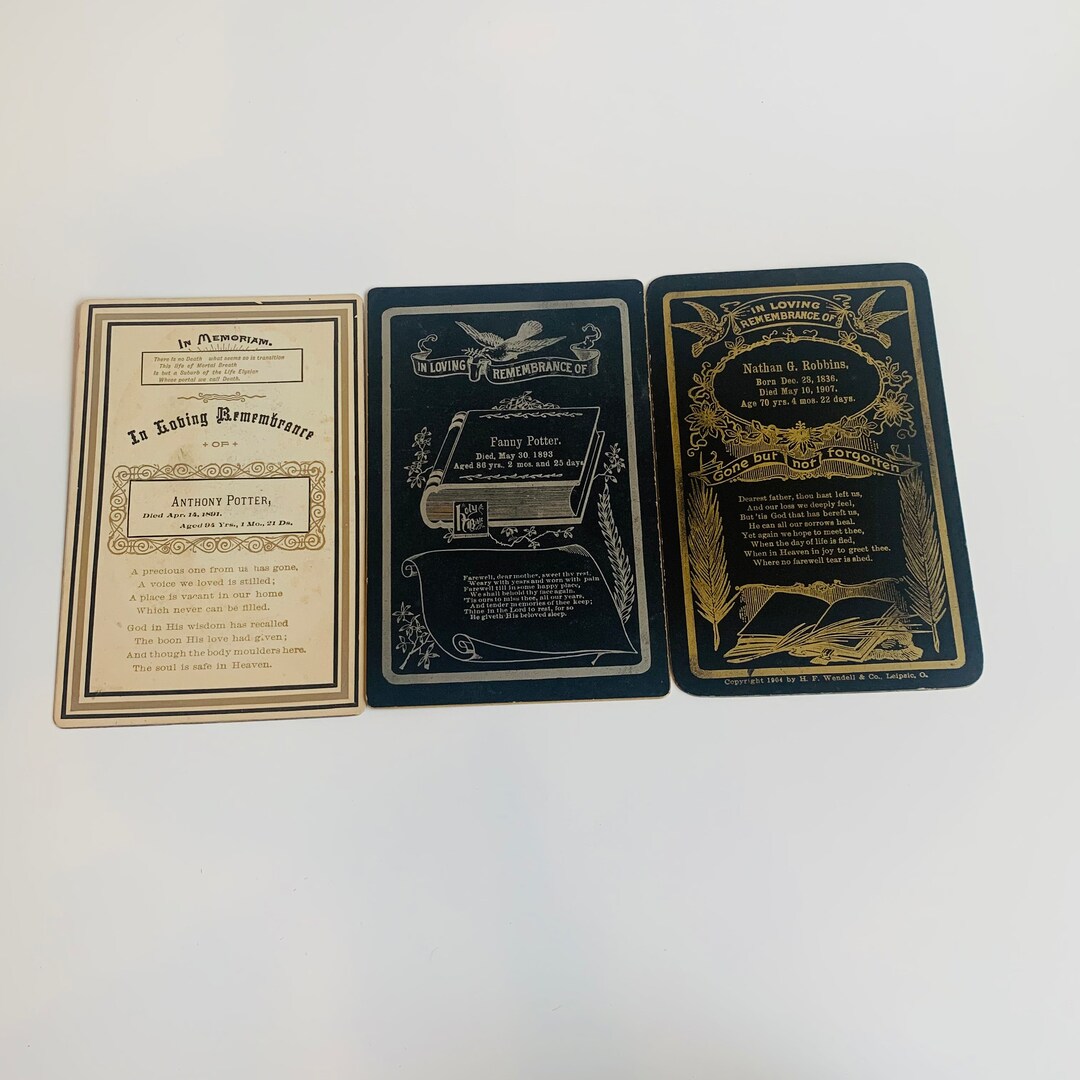 Antique Victorian Funeral Card Collection - Etsy