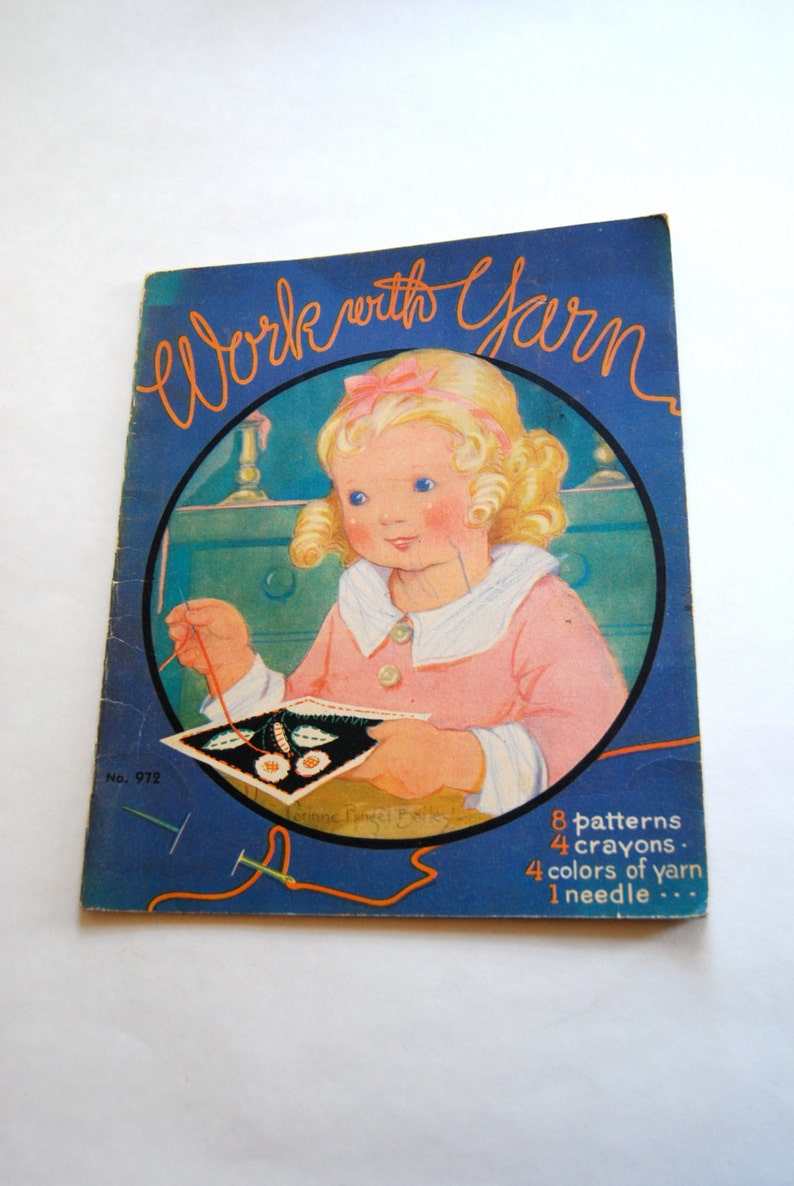 Vintage Children's Activity Book, Work With Yarn - Etsy