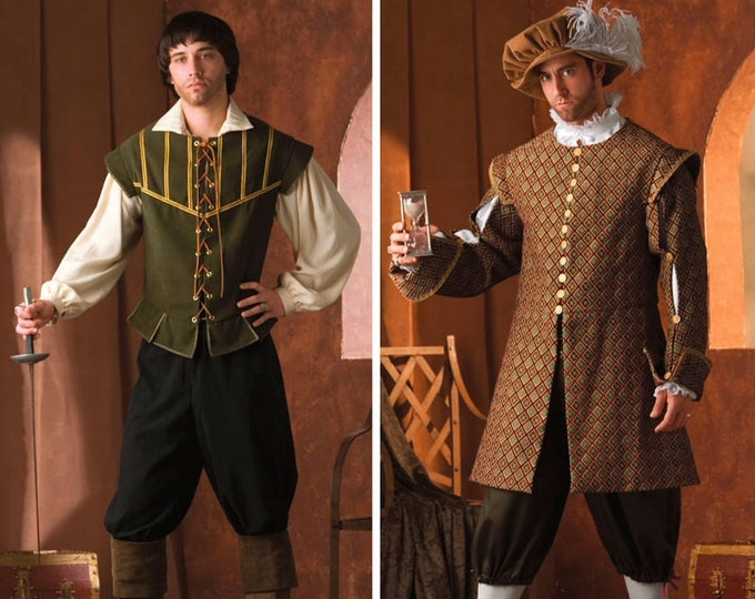 Men's Renaissance Medieval SCA Tunic Doublet Shirt Pants Hat SEWING ...