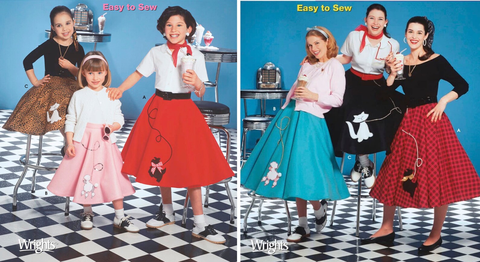 Retro 50’s Girls or Adult Poodle Skirt With Applique Dance SEWING ...
