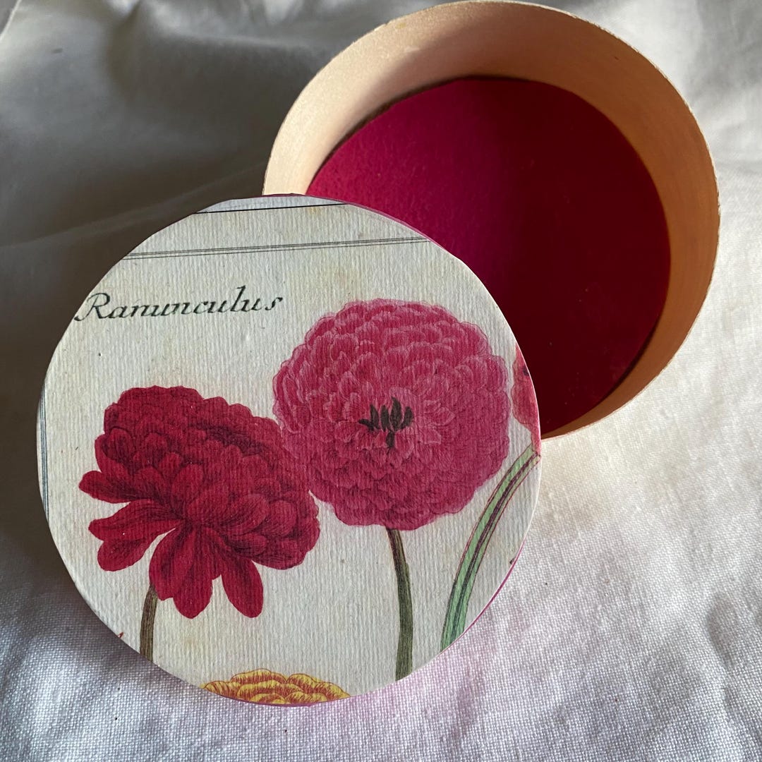 Floral Balsa Wood Gift Box: Felt Lined Keepsake Box - Etsy