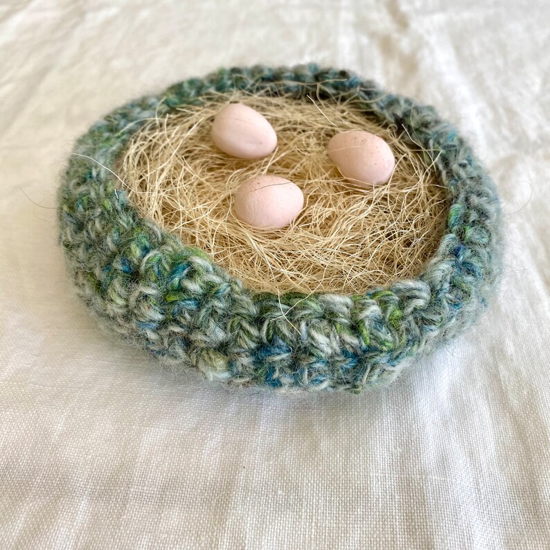 Bird Nest With Speckled Eggs, Crochet Bird Nest, Nest and Eggs ...