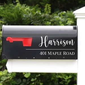 Name & Address Mailbox Decal | Last Name Mailbox | Address for Mailbox ...