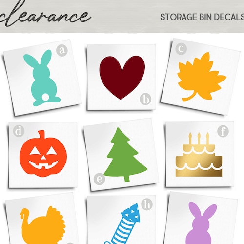 Storage Bin Decal Holiday Storage Label Large Storage Tote - Etsy