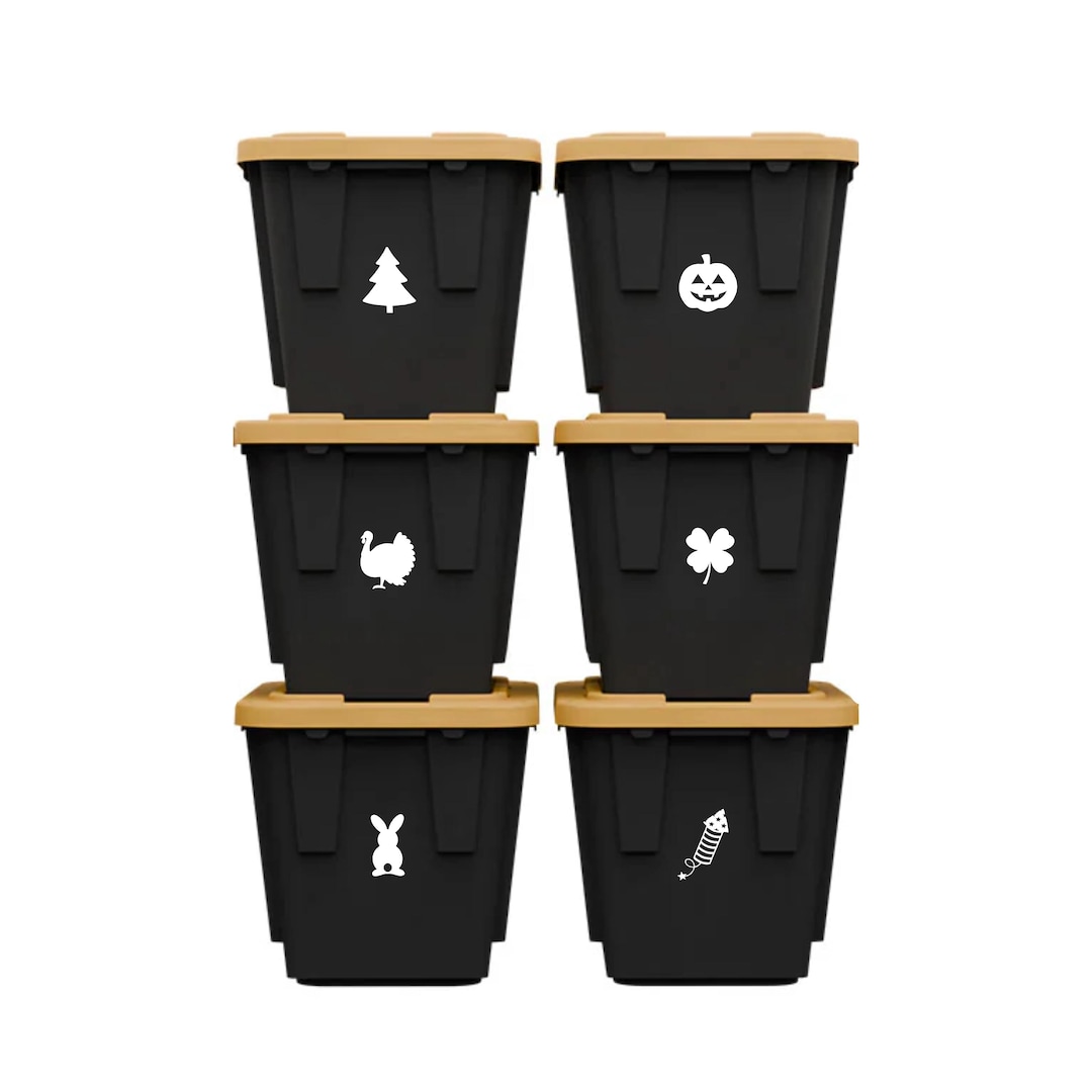Storage Bin Decal | Holiday Storage Label | Large Storage Tote Decal ...