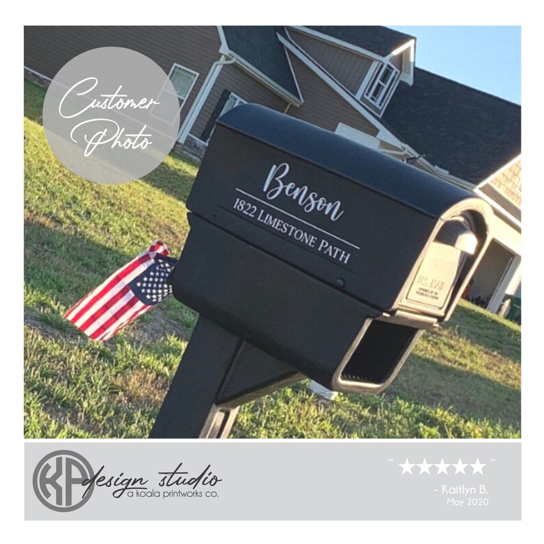 Name & Address Mailbox Decal Last Name Mailbox Address for - Etsy