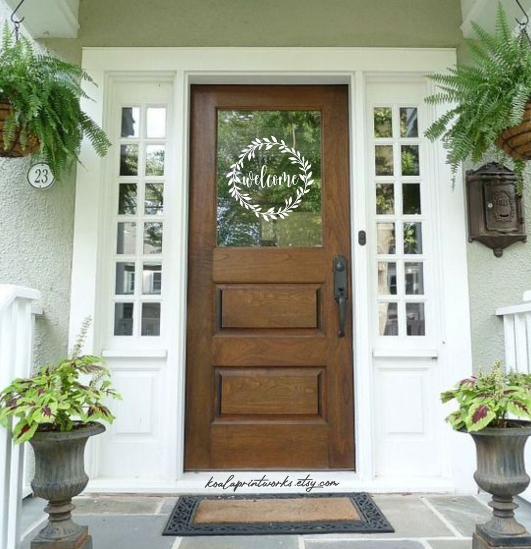 Welcome Farm House Front Door Decal | Glass Front Door | Storm Door ...
