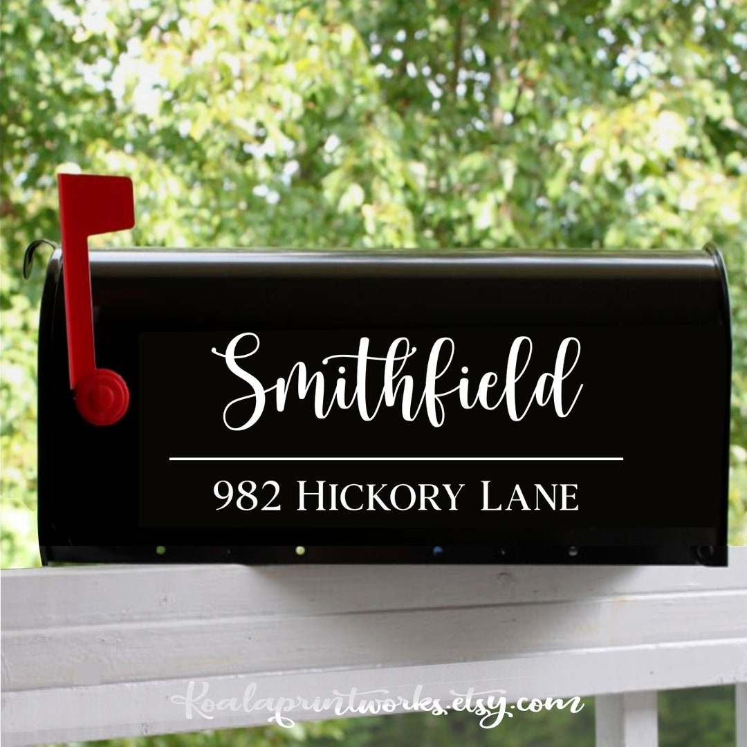 Name & Address Mailbox Decal | Last Name Mailbox | Address for Mailbox ...