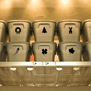 Storage Bin Decal | Holiday Storage Label | Large Storage Tote Decal ...