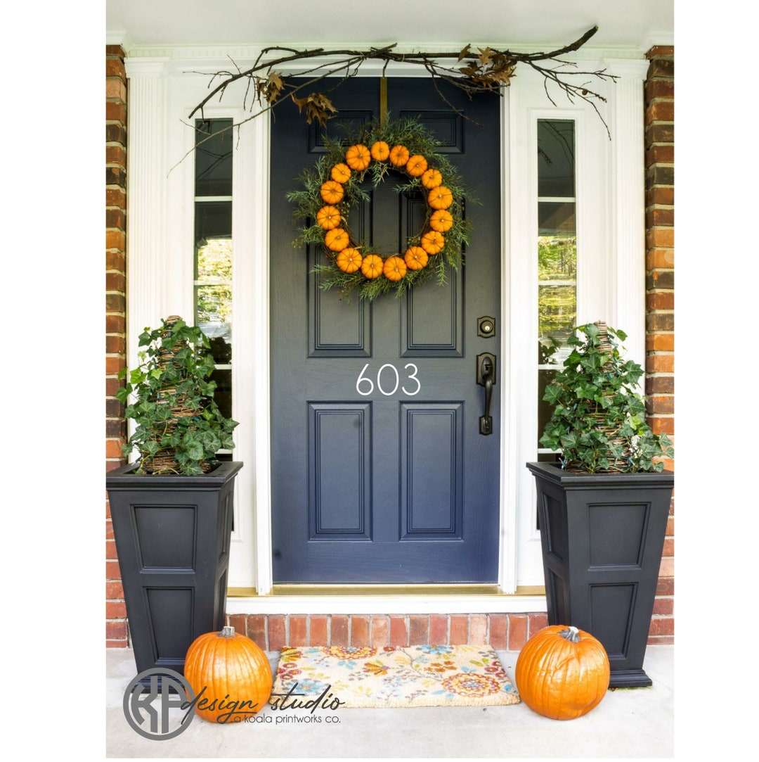 Modern Number Decal for Front Door | Address Decal | Front Door Number ...