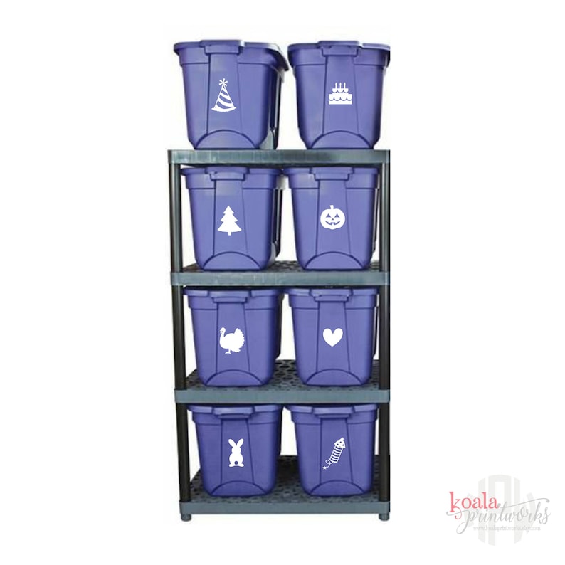 Storage Bin Decal Holiday Storage Label Large Storage Tote | Etsy