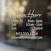 Office Hours Window Decal | Modern Hours of Operation | Storefront ...