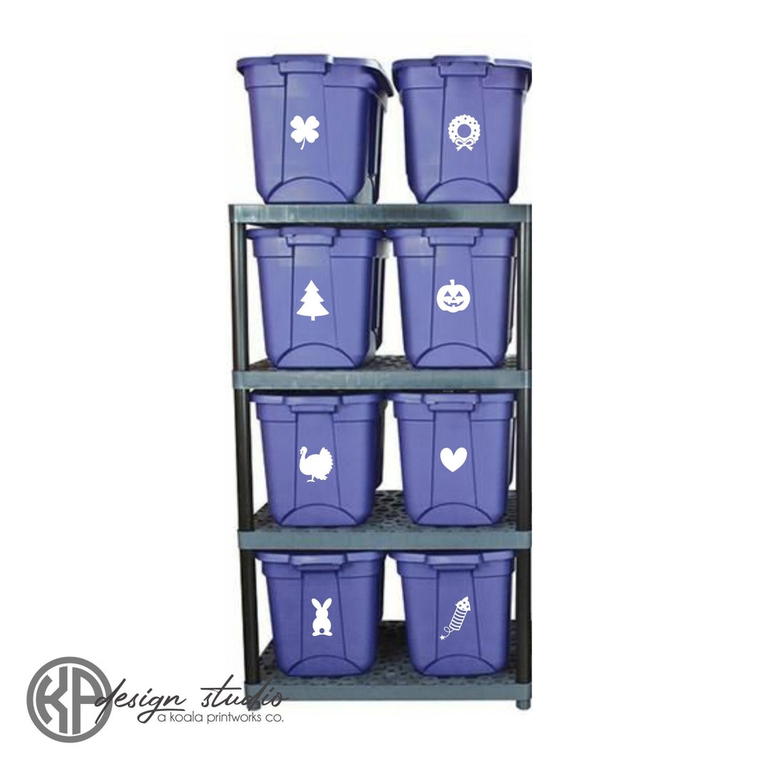 Storage Bin Decal | Holiday Storage Label | Large Storage Tote Decal ...