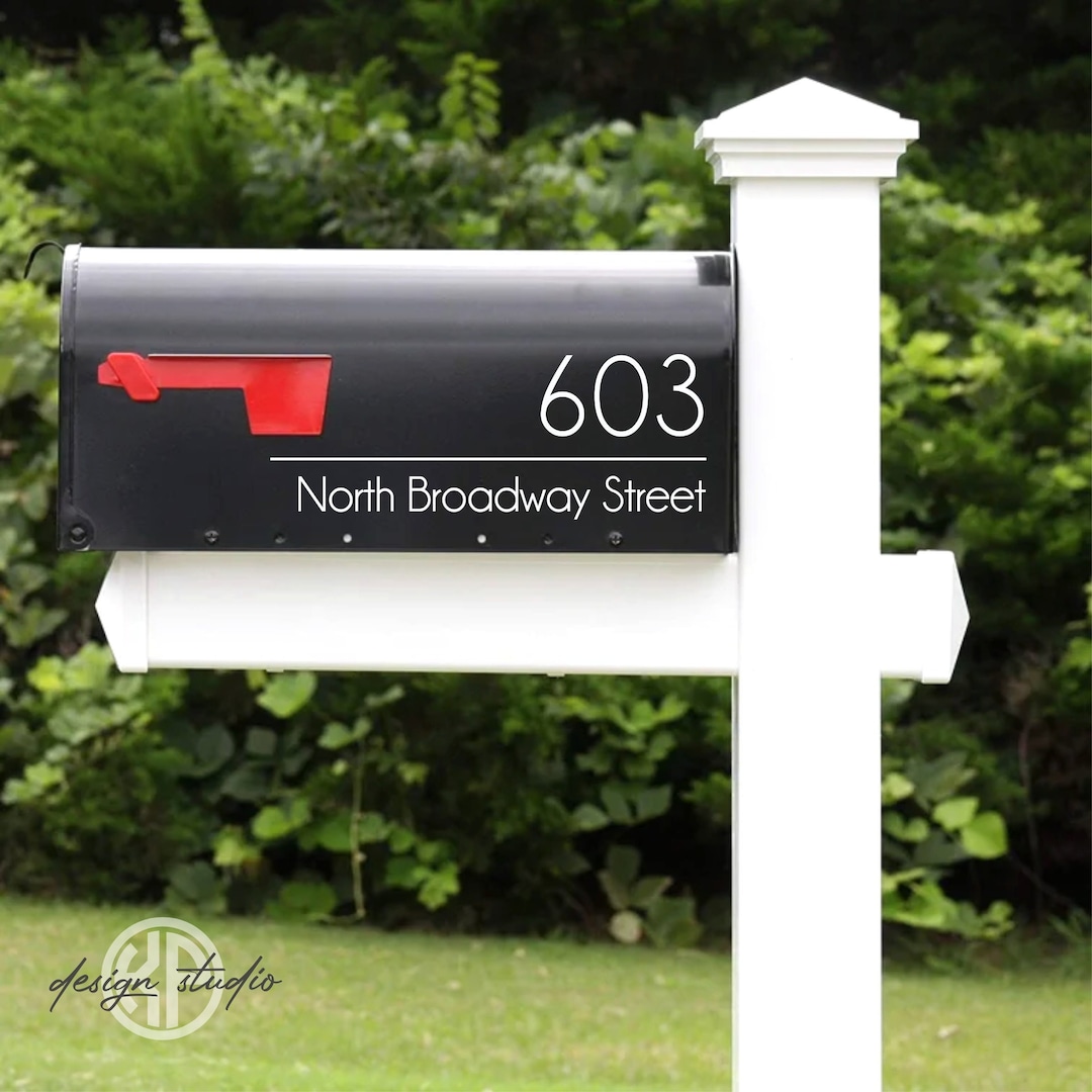 Modern Address Mailbox Decal | Street Address Mailbox | Address for ...