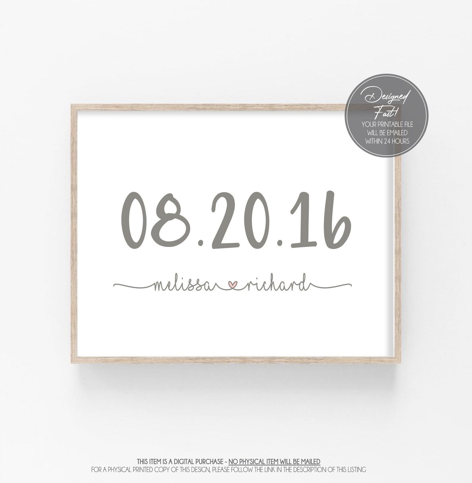 Personalized Wedding Date Gift Wedding Date Art Print - Etsy