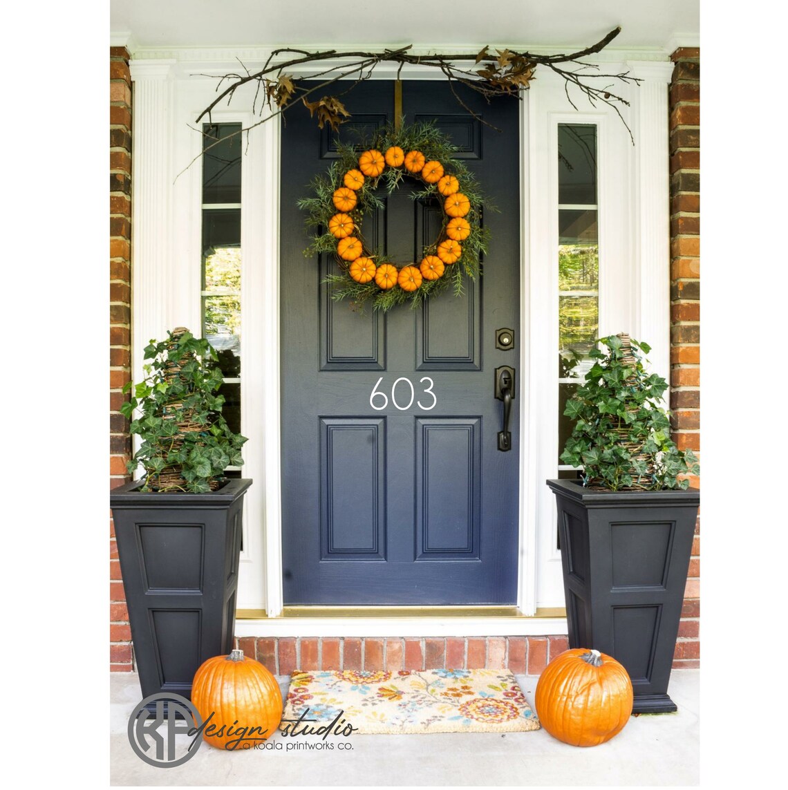 Modern Number Decal for Front Door Address Decal Front - Etsy