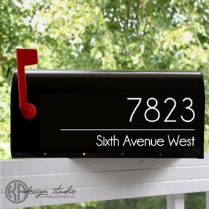 Modern Address Mailbox Decal Street Address Mailbox - Etsy