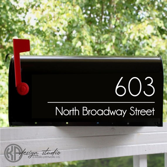 Modern Address Mailbox Decal Street Address Mailbox - Etsy