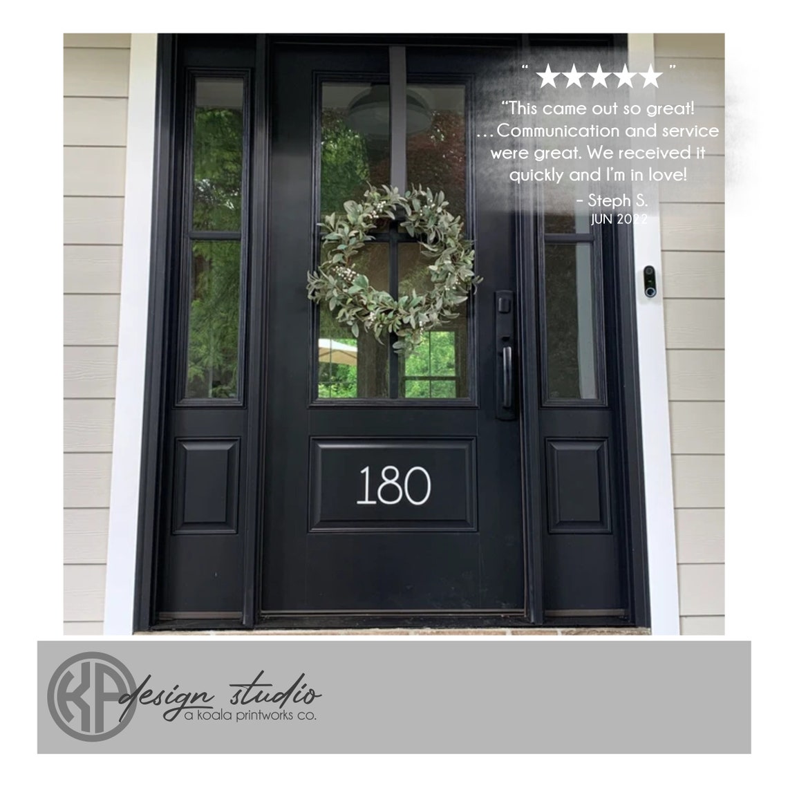 Modern Number Decal for Front Door Address Decal Front - Etsy
