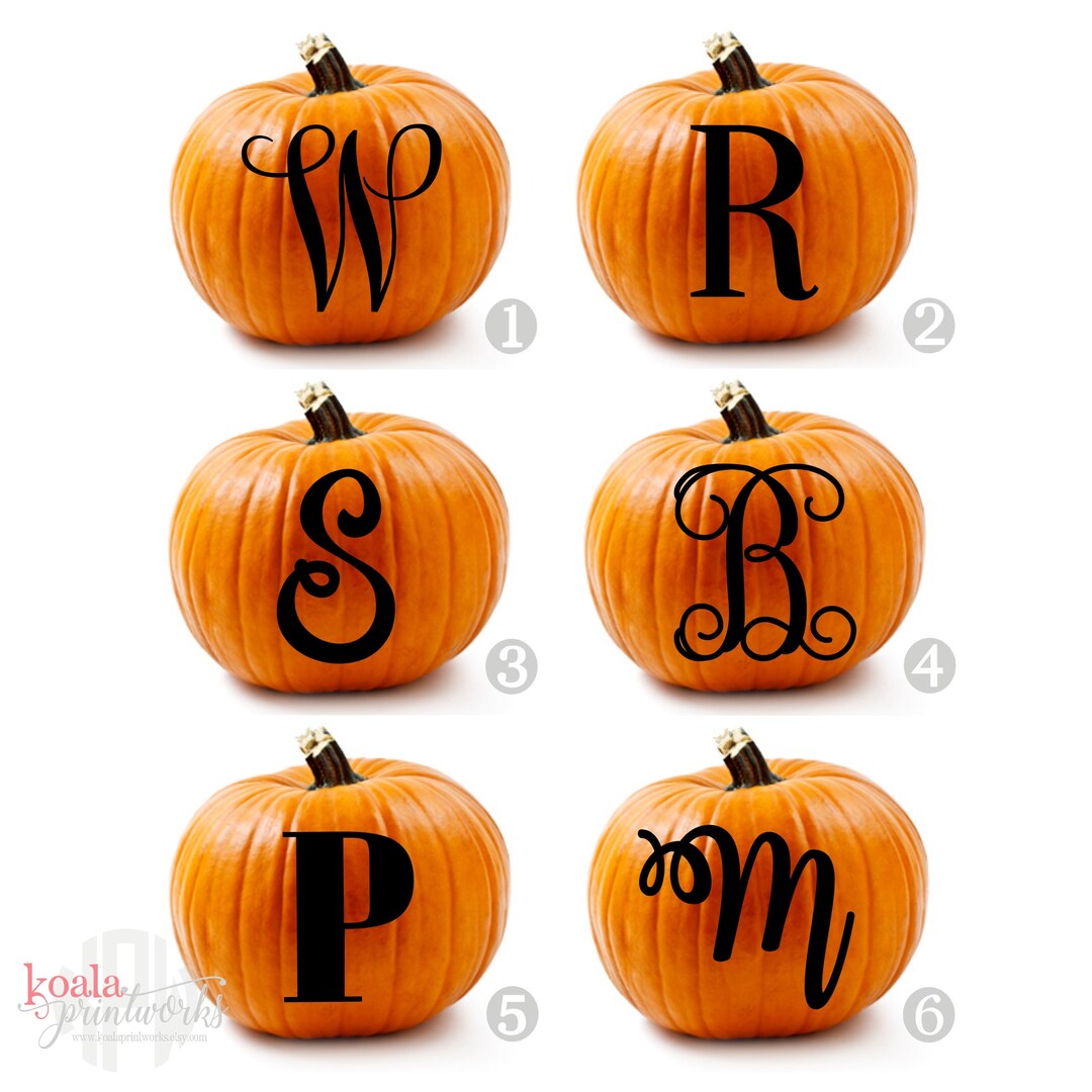 Pumpkin Letter Decals | Personalized Pumpkin | Pumpkin Monogram Sticker ...