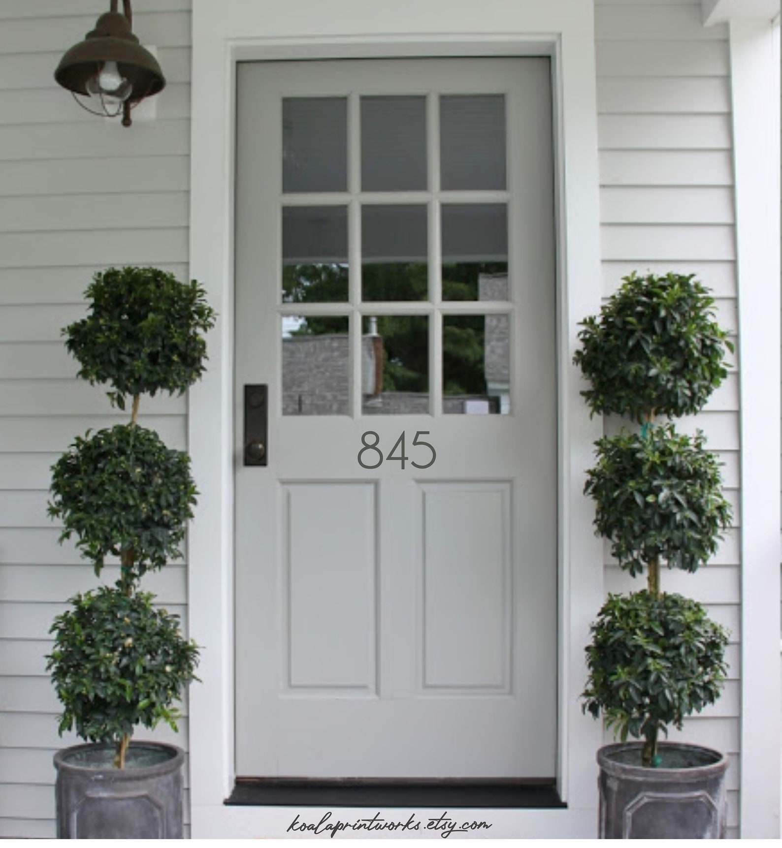 Modern Number Decal for Front Door Address Decal Front - Etsy