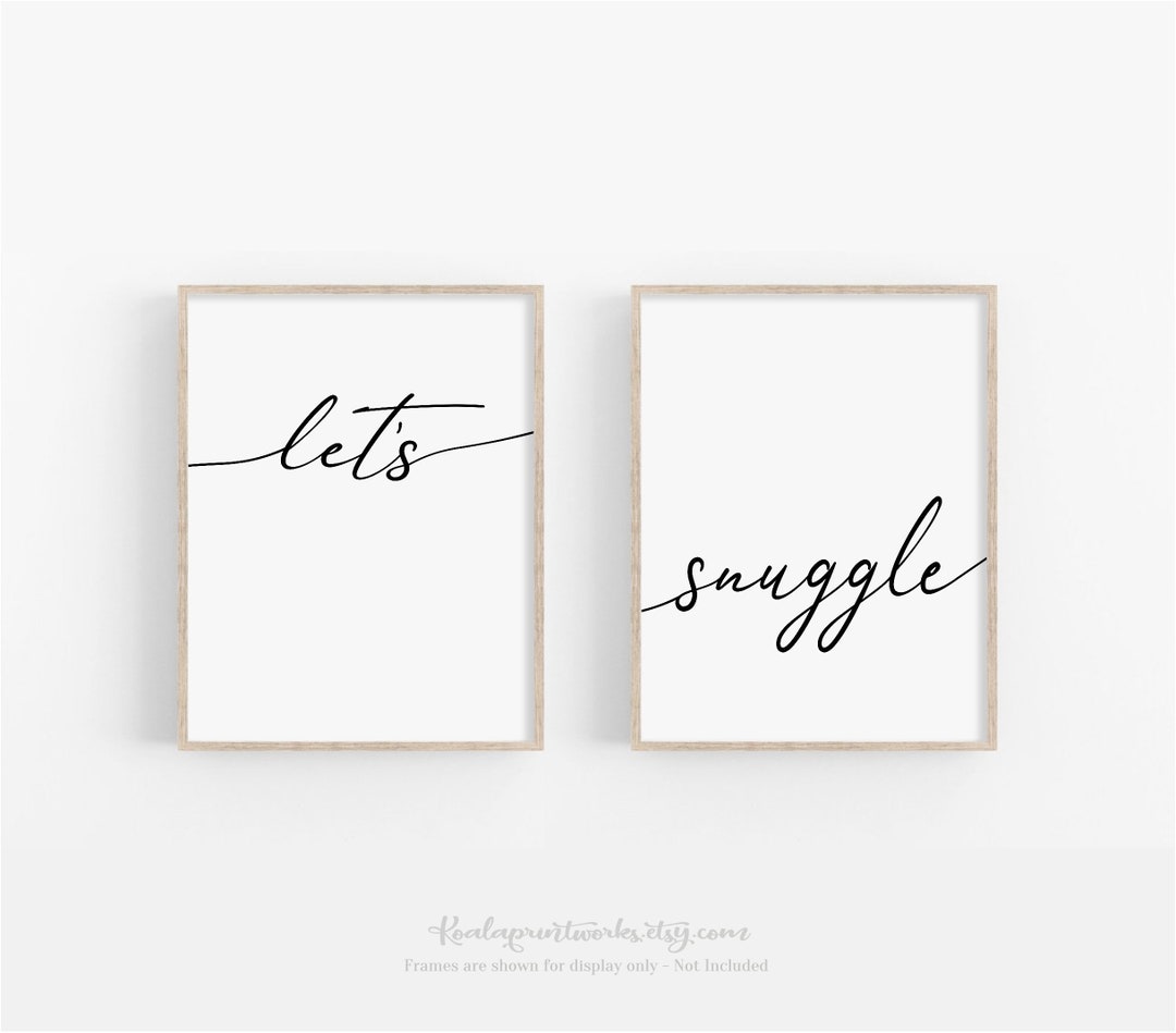 Instant Download | Lets Snuggle | Simple Wall Art for Bedroom | Couple ...