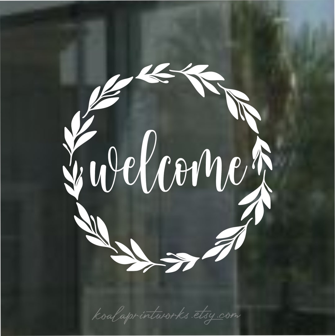 Welcome Farm House Front Door Decal | Glass Front Door | Storm Door ...
