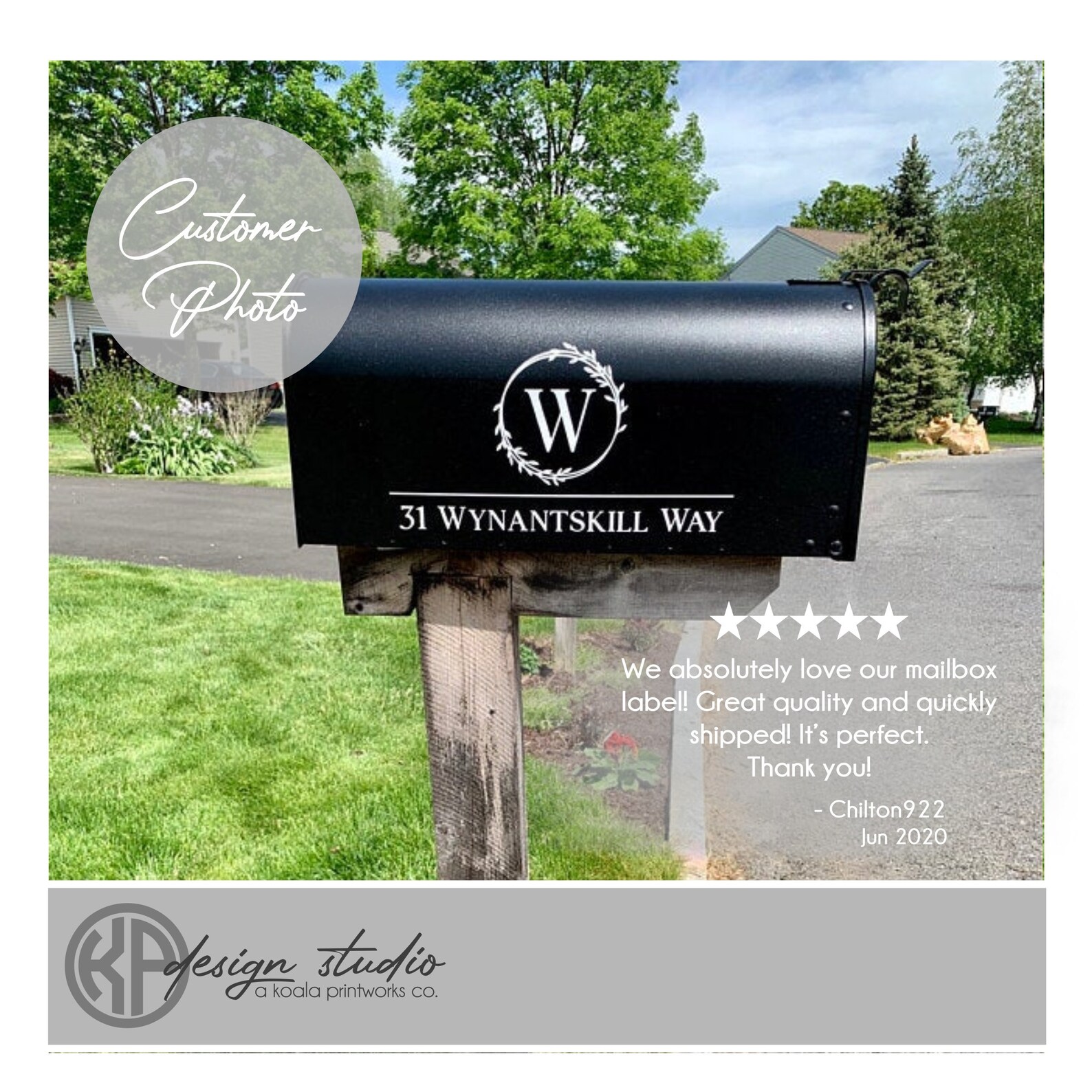 Farm House Monogram Mailbox Decal Address Decal Last Name Monogram ...