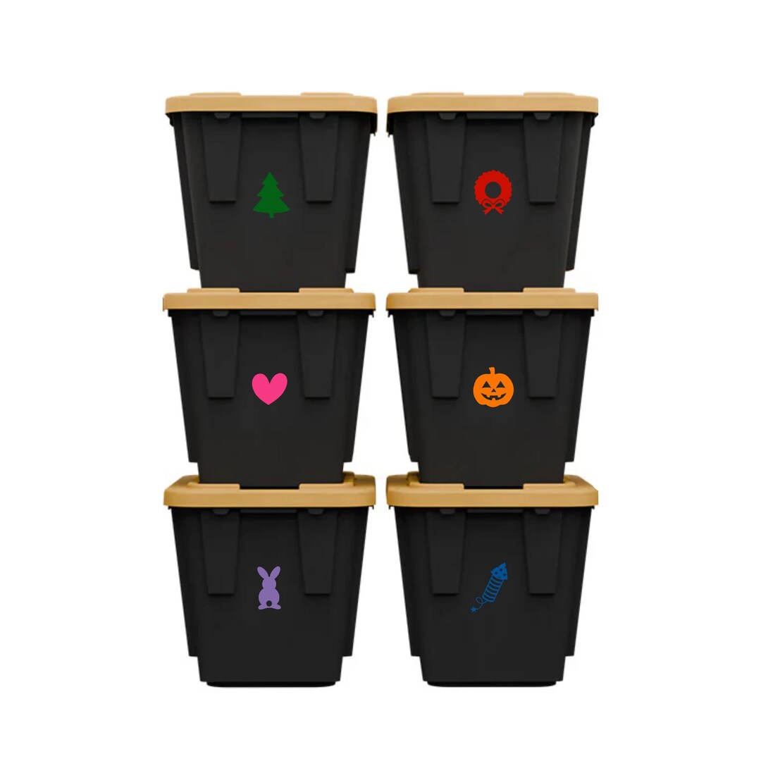 Storage Bin Decal | Holiday Storage Label | Large Storage Tote Decal ...