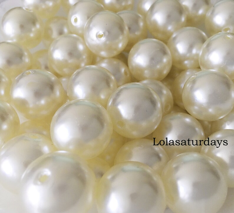 Ivory Faux Pearls Beads - 18mm - 1lb - Approx 144 Pcs - Elegant and ...