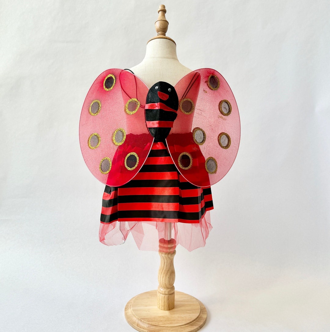 Lovely Ladybug: 4-piece Costume Set for Girls With Wings, Tutu, Wand ...
