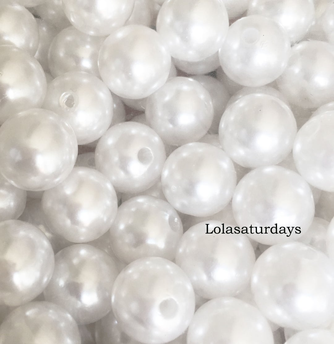 Off-white Faux Pearls Beads - 14mm - 1lb - Approx 325 Pcs - Elegant and ...