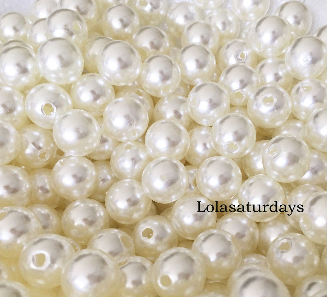 Ivory Faux Pearls Beads - 10mm - 1lb - Approx 1000 Pcs - Elegant and ...