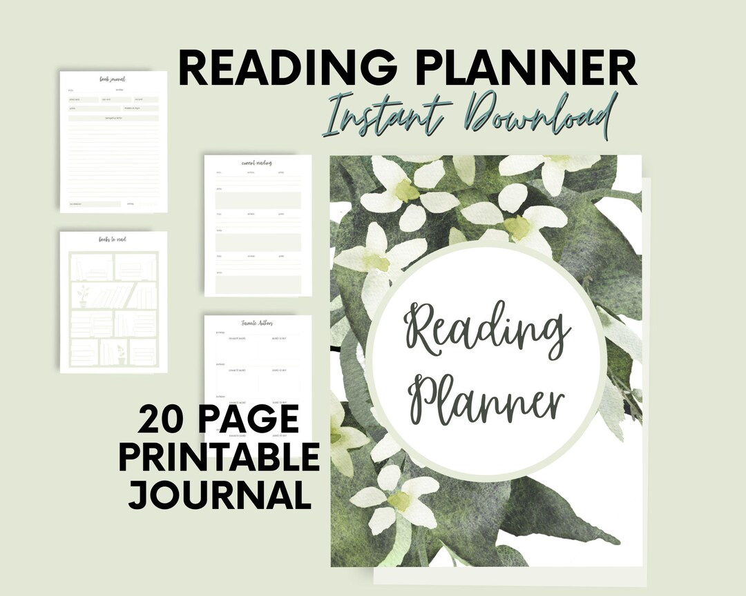 Printable Reading Planner: 20-page Book Journal (PDF Download) - Etsy