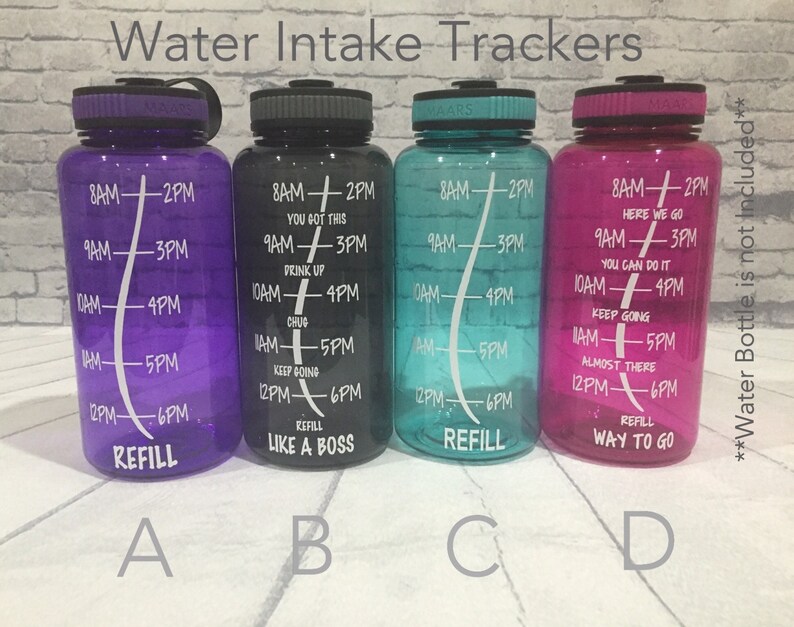 Water Intake Tracker Motivational Quote Vinyl Decal Etsy