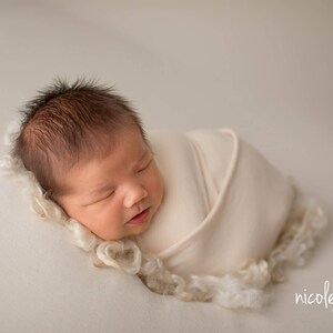 Newborn Baby Photography Props, Cream Baby Wrap, Baby Swaddle Blanket ...