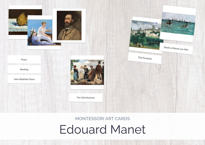 Edouard Manet | Montessori 3-part Cards | Educational Materials | Art ...