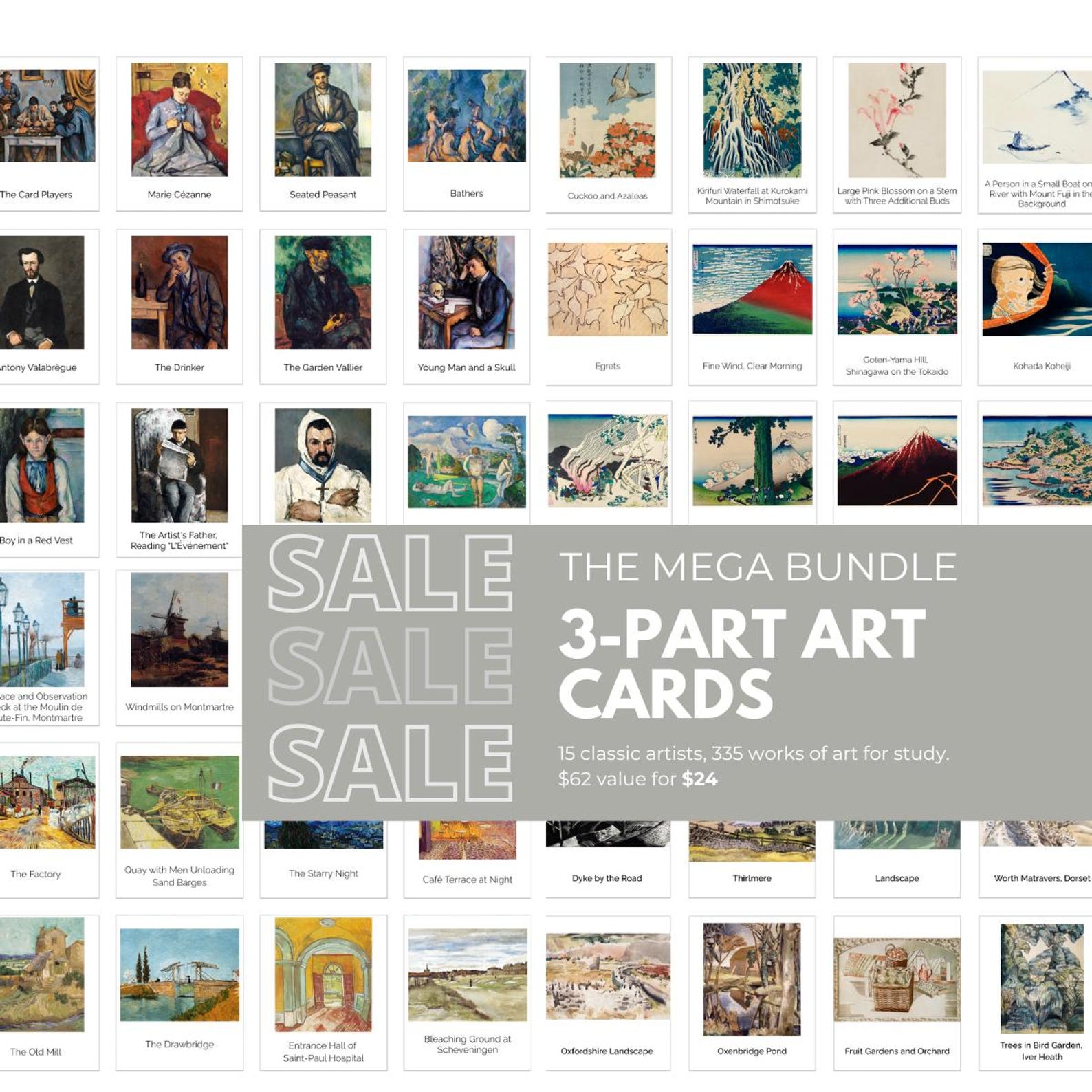 Mega Bundle 3-part Art Cards: 16 Classic Artists, 335 Artworks for ...
