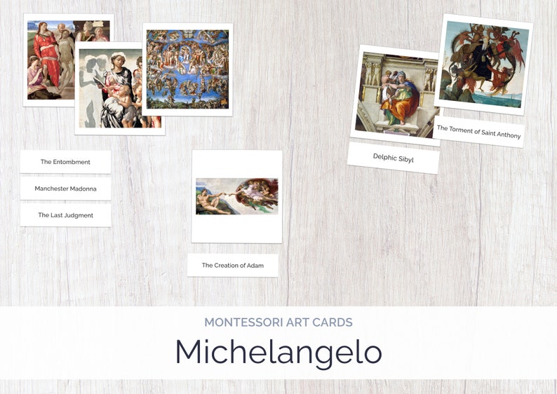 Michelangelo Montessori Cards | Montessori Education | Homeschool | Art ...