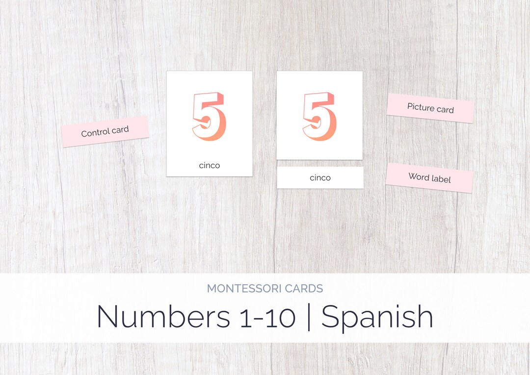 Crush | Spanish | 1-10 Montessori Cards | Foreign Language | Montessori ...