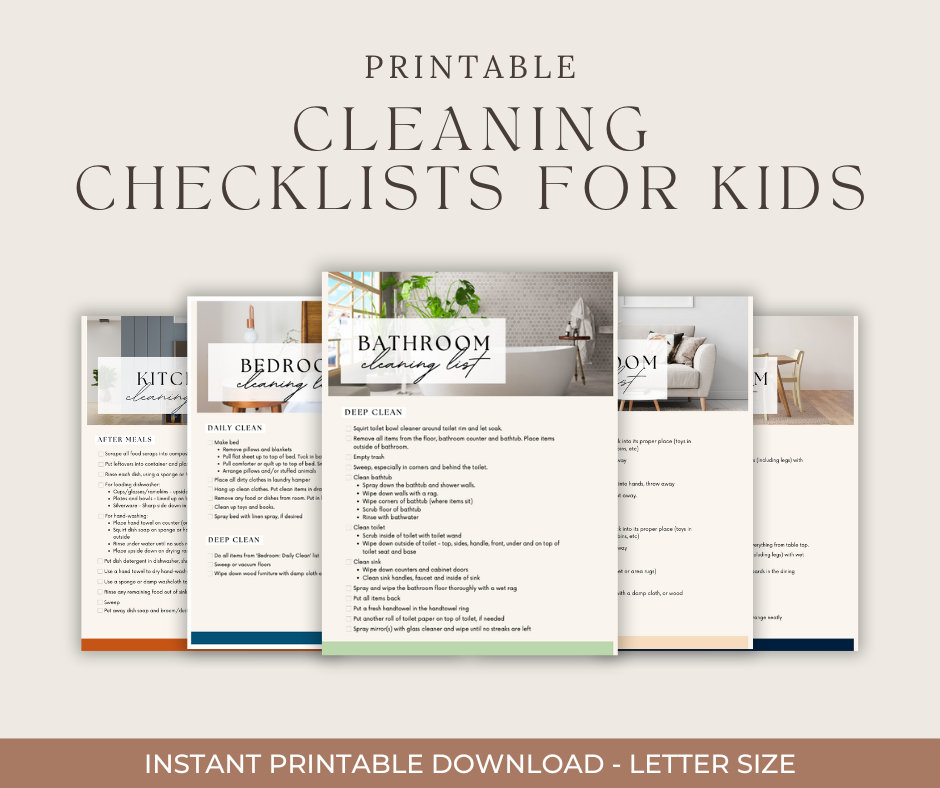 BUNDLE | Cleaning Checklists for Kids | Instant Download PDF - Etsy