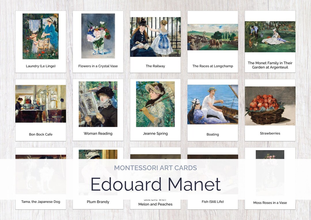 Edouard Manet | Montessori 3-part Cards | Educational Materials | Art ...