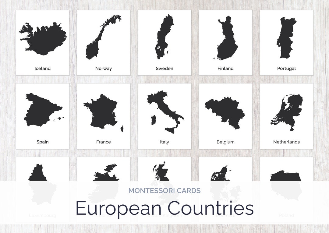 European Countries | Montessori Cards | Geography Montessori ...