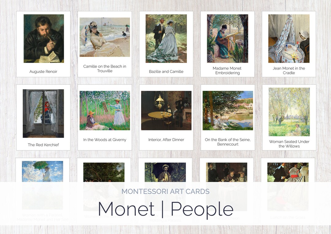 Claude Monet | Montessori Educational Cards | 3-part Cards | Art Study ...