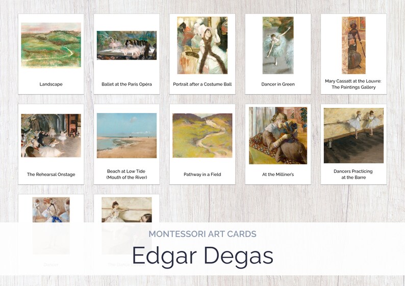 Edgar Degas 3-part Cards Montessori Education Homeschool Art Study - Etsy