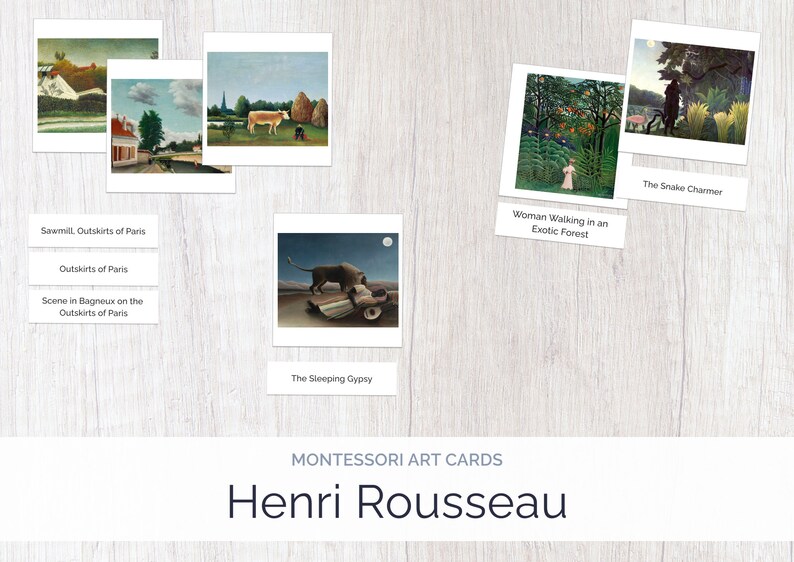 Henri Rousseau Montessori Cards People Montessori Education Homeschool ...