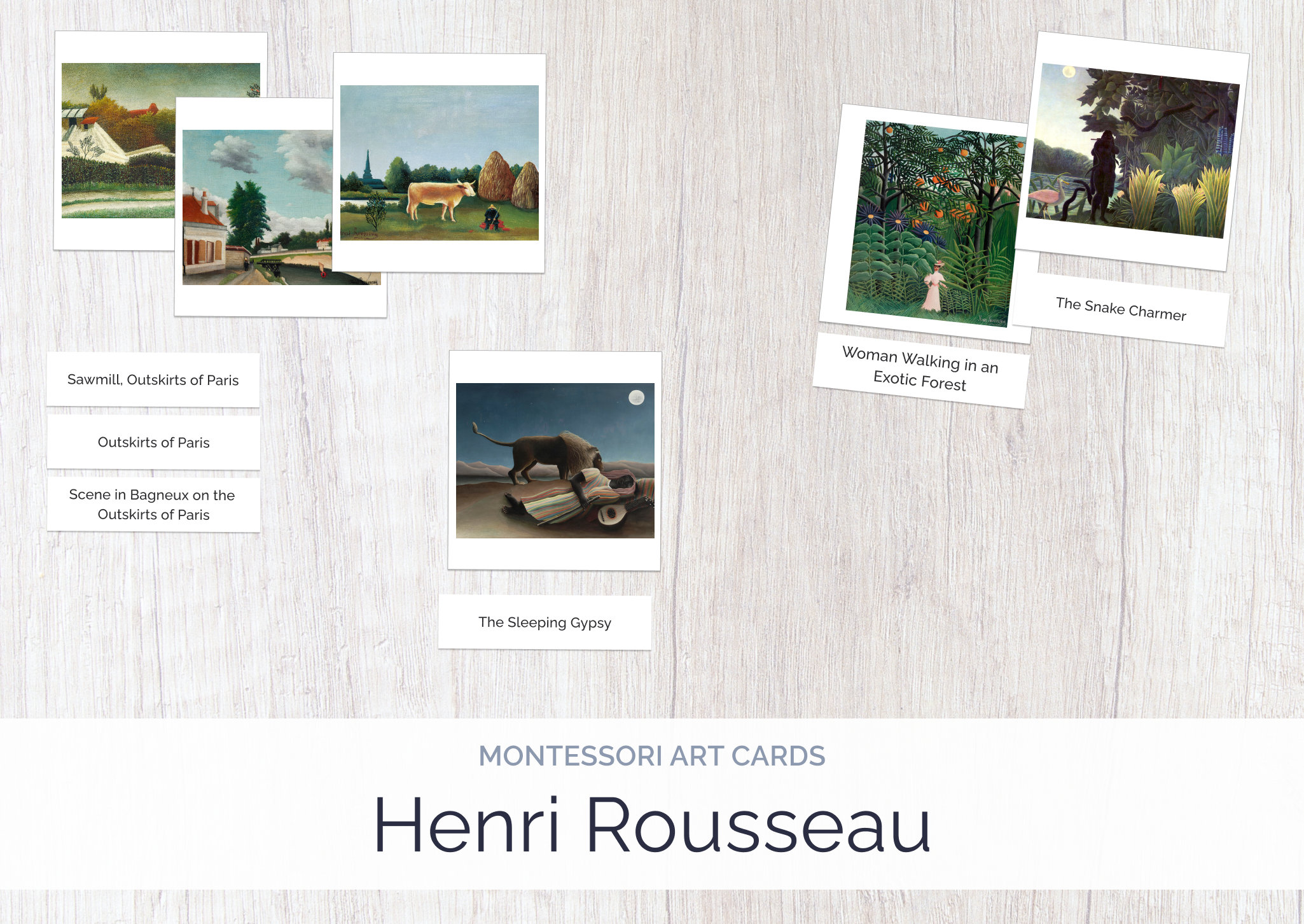 Henri Rousseau Montessori Cards People Montessori Education Homeschool ...