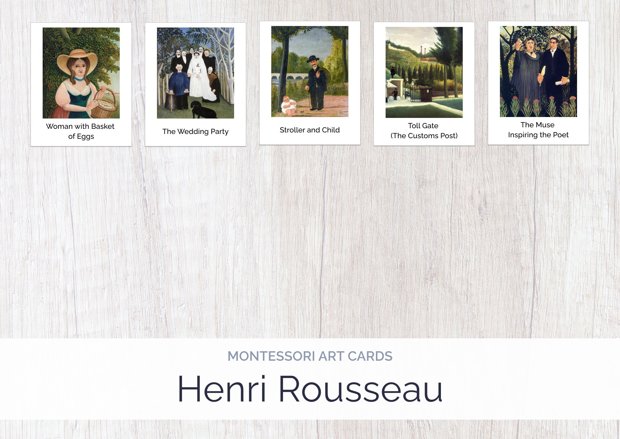 Henri Rousseau Montessori Cards People Montessori Education Homeschool ...