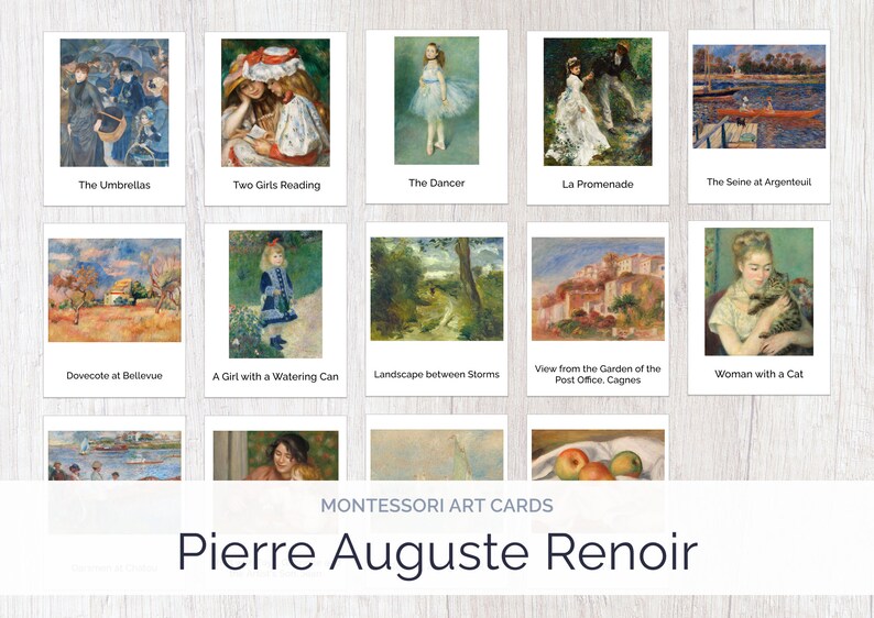 Pierre-auguste Renoir Cards | Montessori Education | Homeschool | Art ...